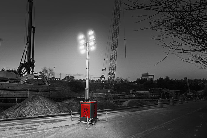 Chicago Pneumatic unveils brighter LED light tower for jobsite ...